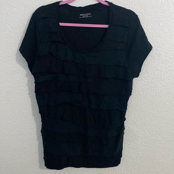 Merona | Tops | Merona Tiered Casual Blackshirt Size Xxl | Poshmark